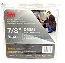 3M 06381 Automotive Attachment Tape 20 yd x 7/8 in 1.12 mm THK, White ...